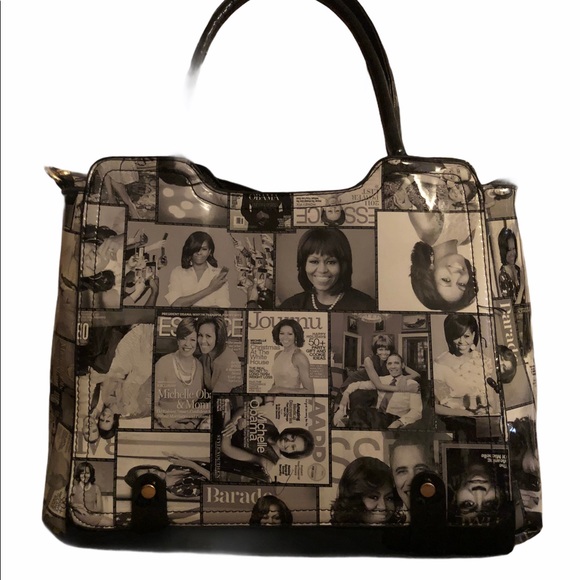 Bags | Michelle Obama Black And White Shoulder Bag | Poshmark